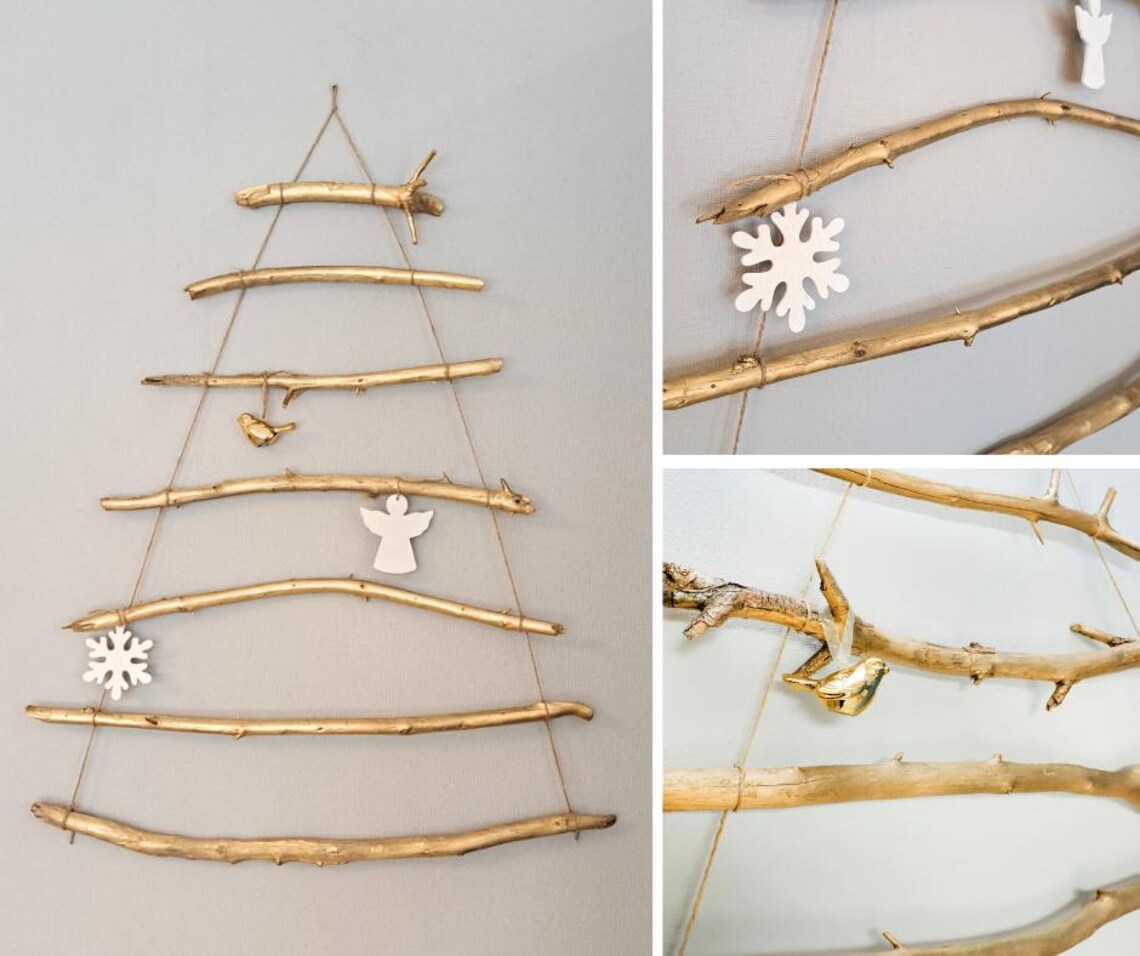 Handmade Wall Hanging Tree for Christmas, Minimalist Wall Hanging ...