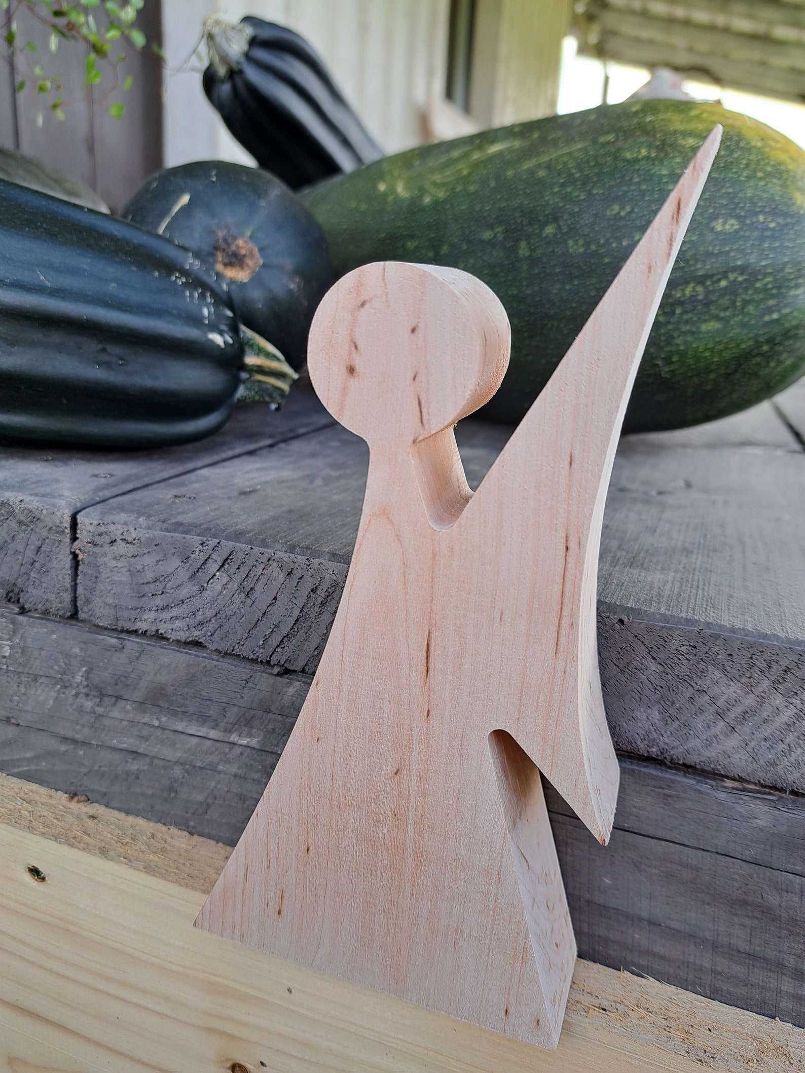 Handcrafted Natural Ash Wood Angel Figure – Unfinished for DIY Crafts ...