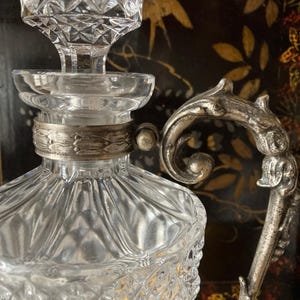 Antique French Cut Crystal Very Heavy Ornate Decanter / Art Nouveau ...