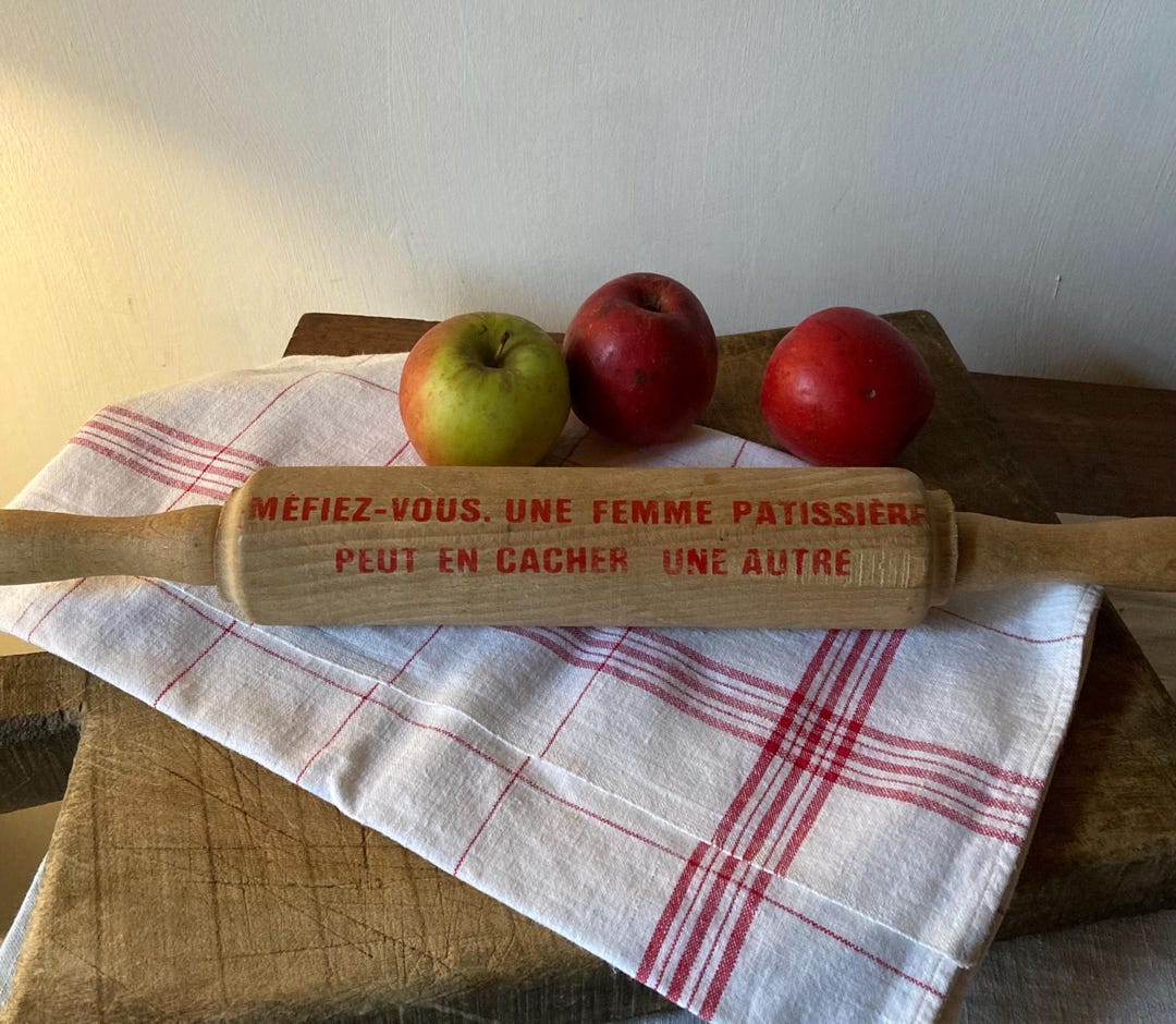 Vintage French Rolling Pin Featuring French Quote / Bakers Gift ...