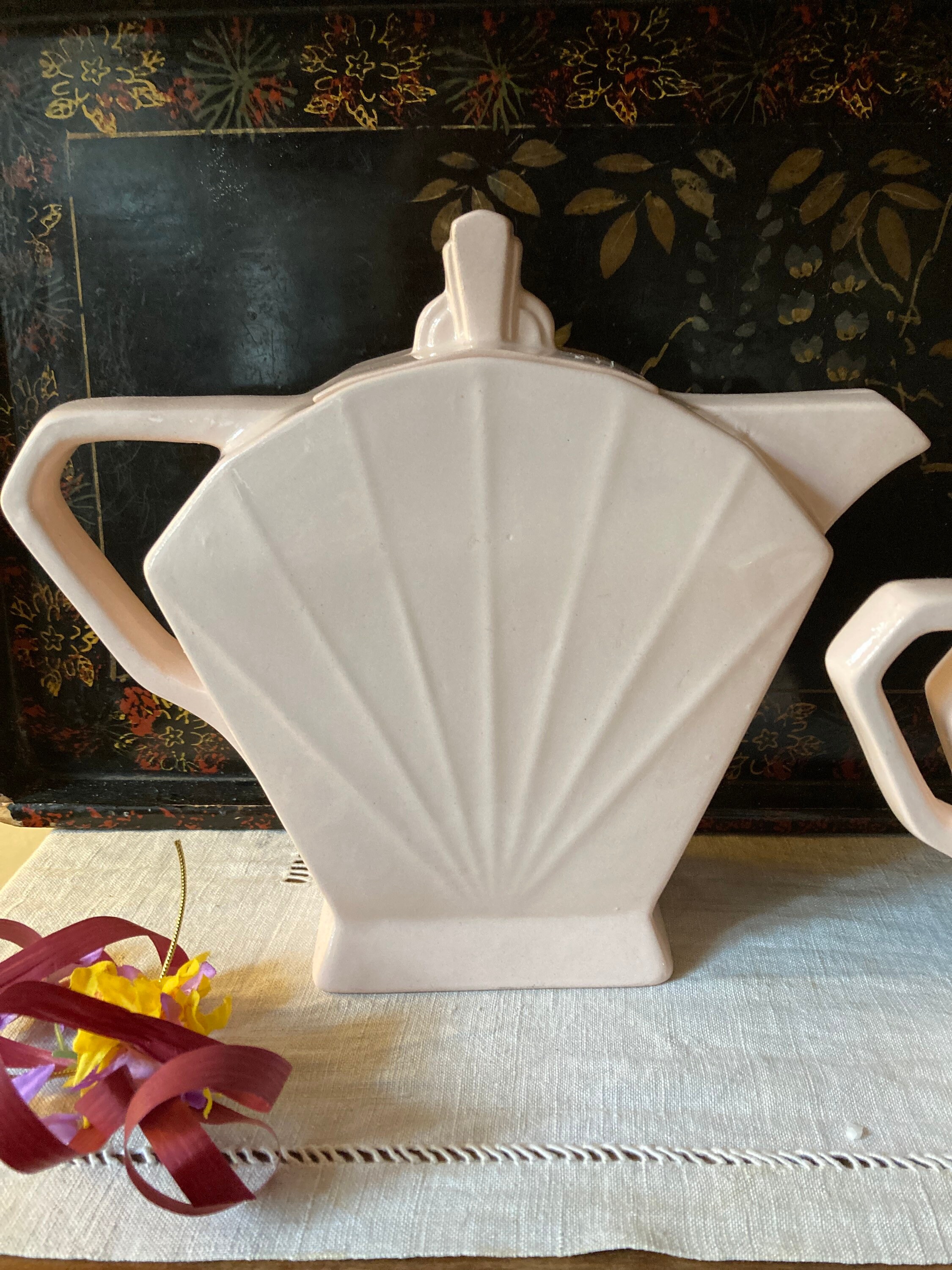 Antique French Saint Amand Pale Pink Art Deco Tea Pot and - Etsy