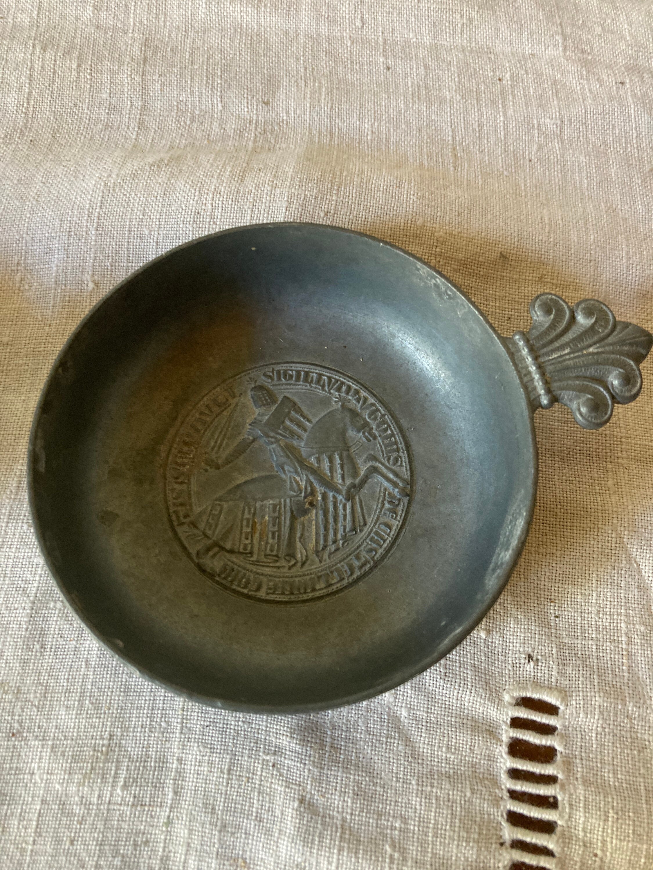 Three Vintage French Pewter Commemoration Tastevin Wine Tasting Cup ...