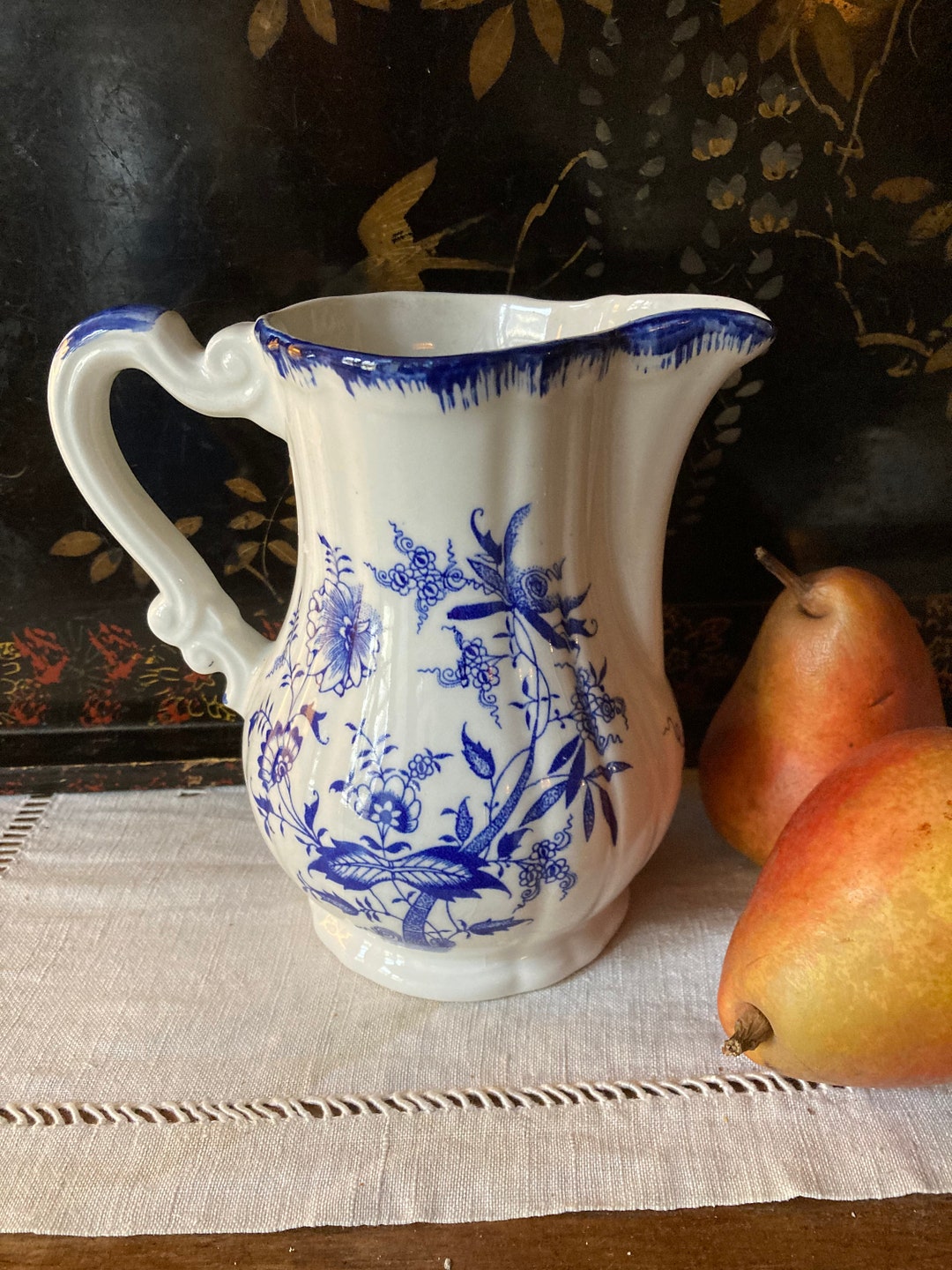 Vintage Lancaster Ceramic Blue and White Floral Pitcher Jug / Lancaster ...