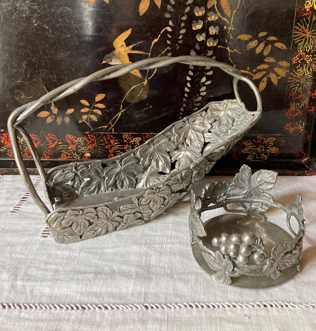 Vintage 1940s French Jean Goardere Pewter Wine Pourer and Bottle ...