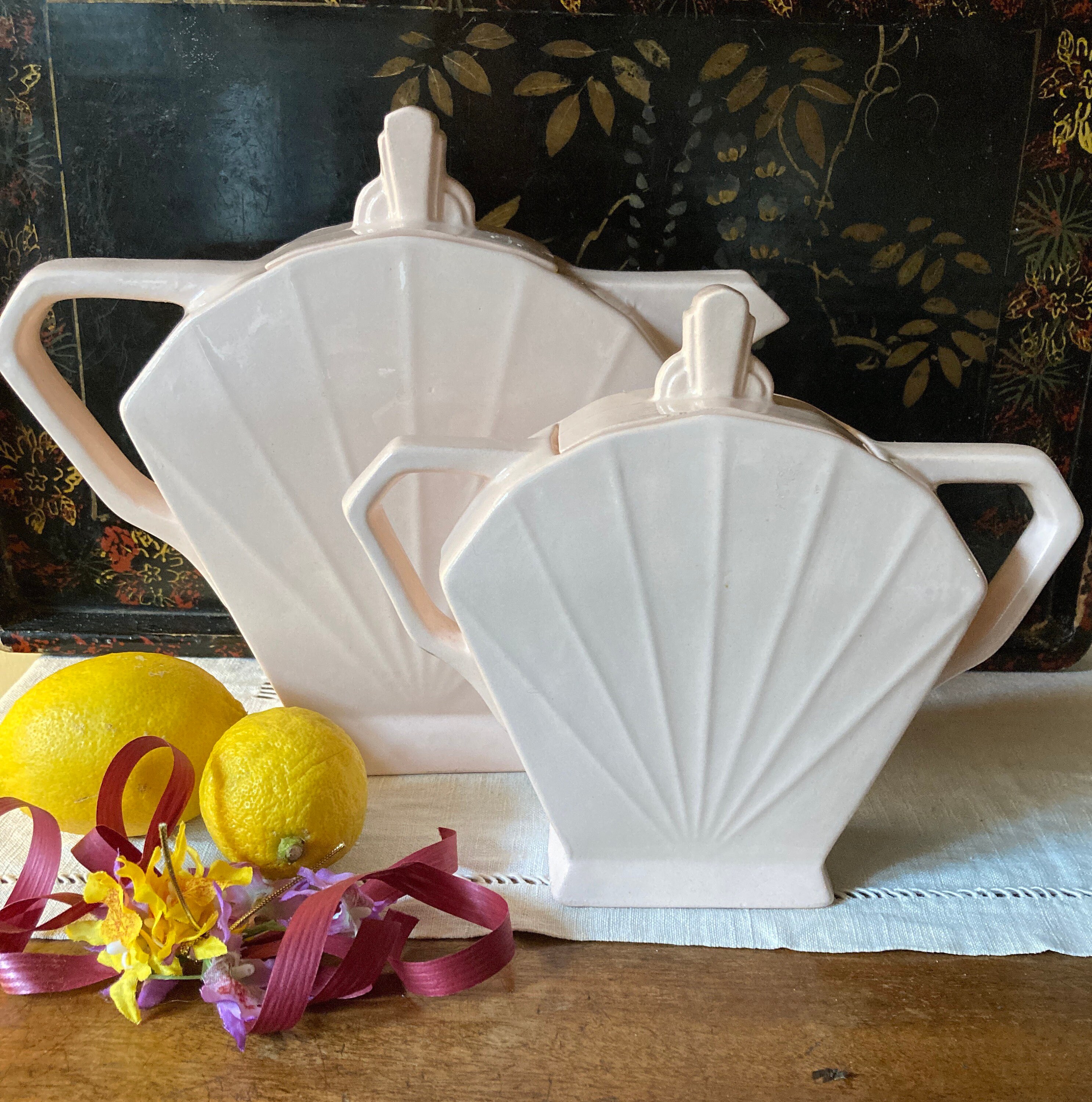 Antique French Saint Amand Pale Pink Art Deco Tea Pot and - Etsy