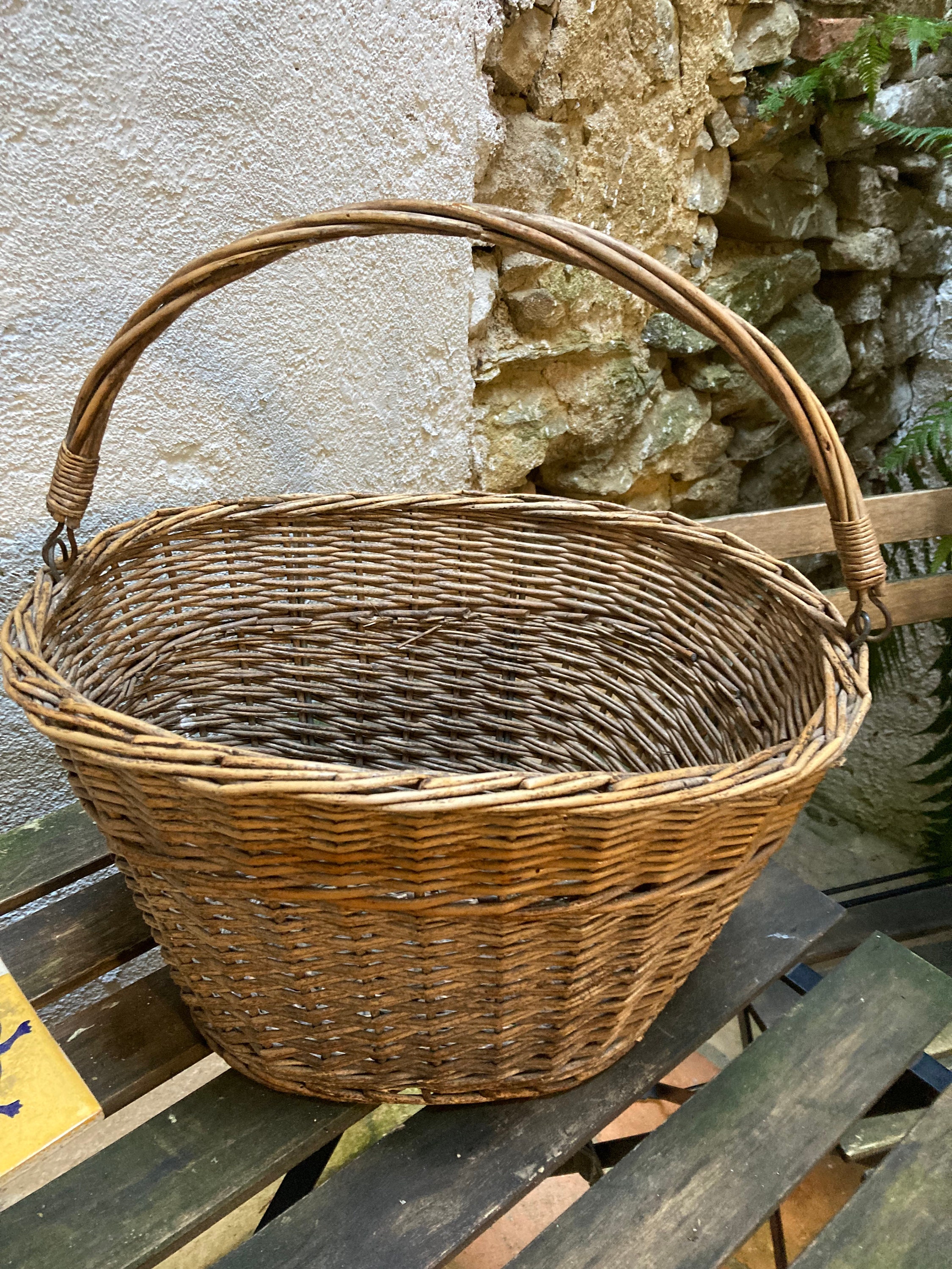 Antique French Wicker Bike Vélo Basket / Vintage Bicycle - Etsy