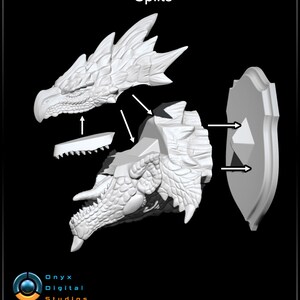 Rathalos Wall Mounted Head STL, 3D Printable Monster Hunter Trophy - Etsy