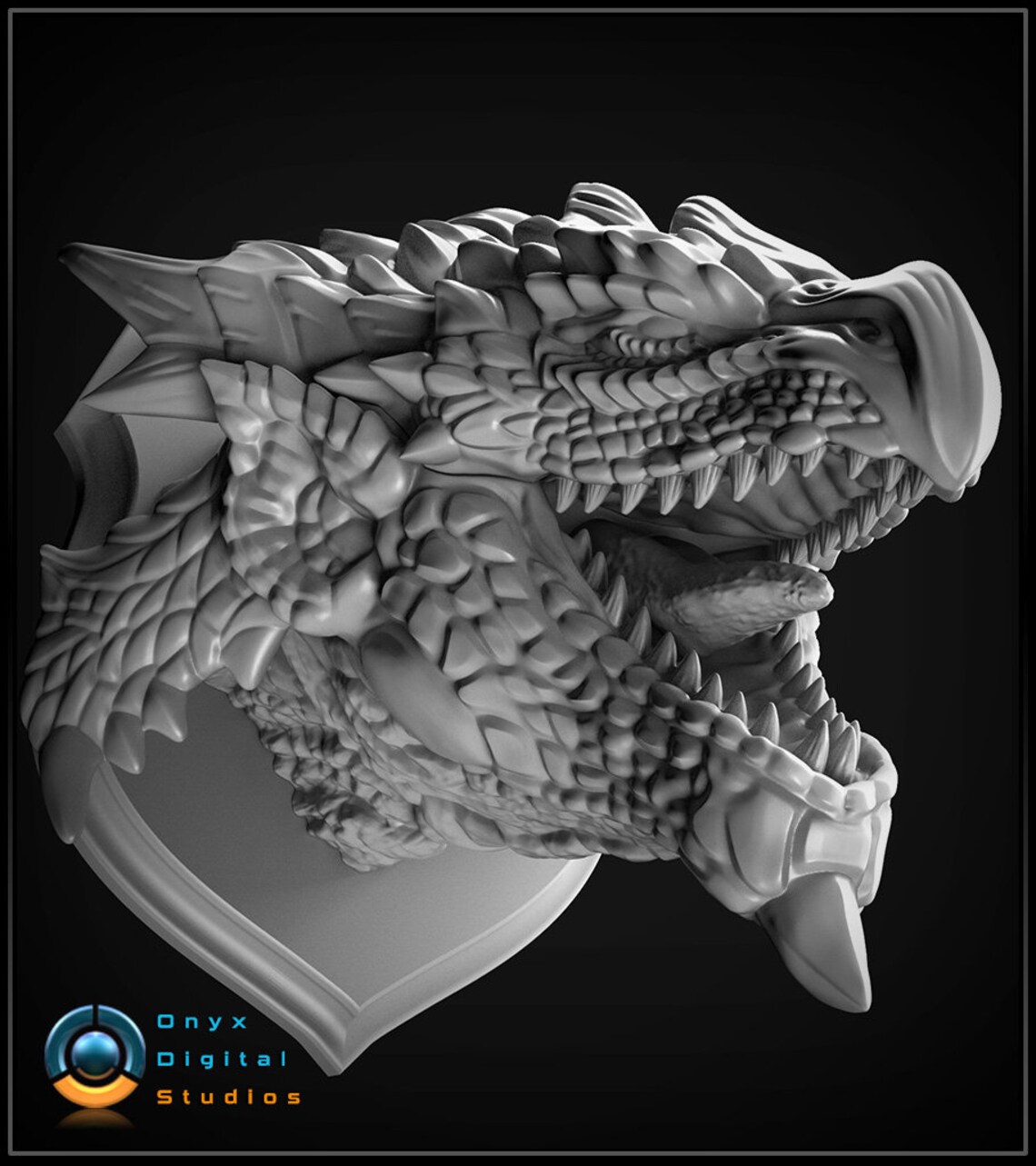 Rathalos Wall Mounted Head Stl 3d Printable Monster Hunter Trophy Etsy