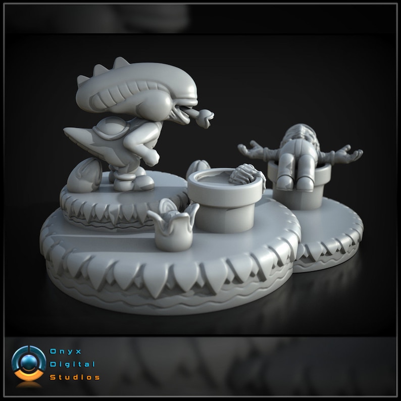 Yoshi Aliens Mashup Diorama STL: 3D Printable Fan Art - Etsy