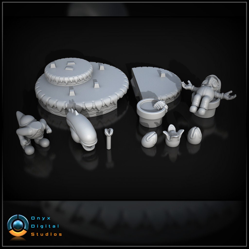 Yoshi Aliens Mashup Diorama STL: 3D Printable Fan Art - Etsy