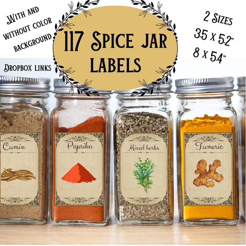 Spice Jar Labels - Etsy