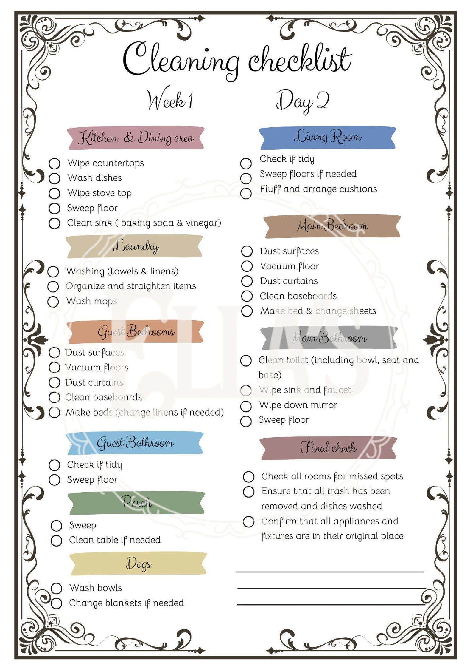 2-week Cleaning Schedule - Etsy