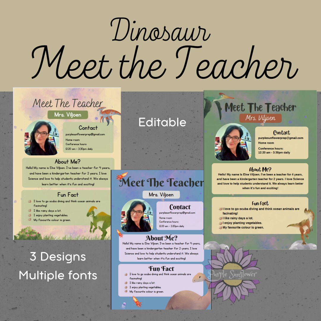 Meet the Teacher Letter Dinosaur - Etsy