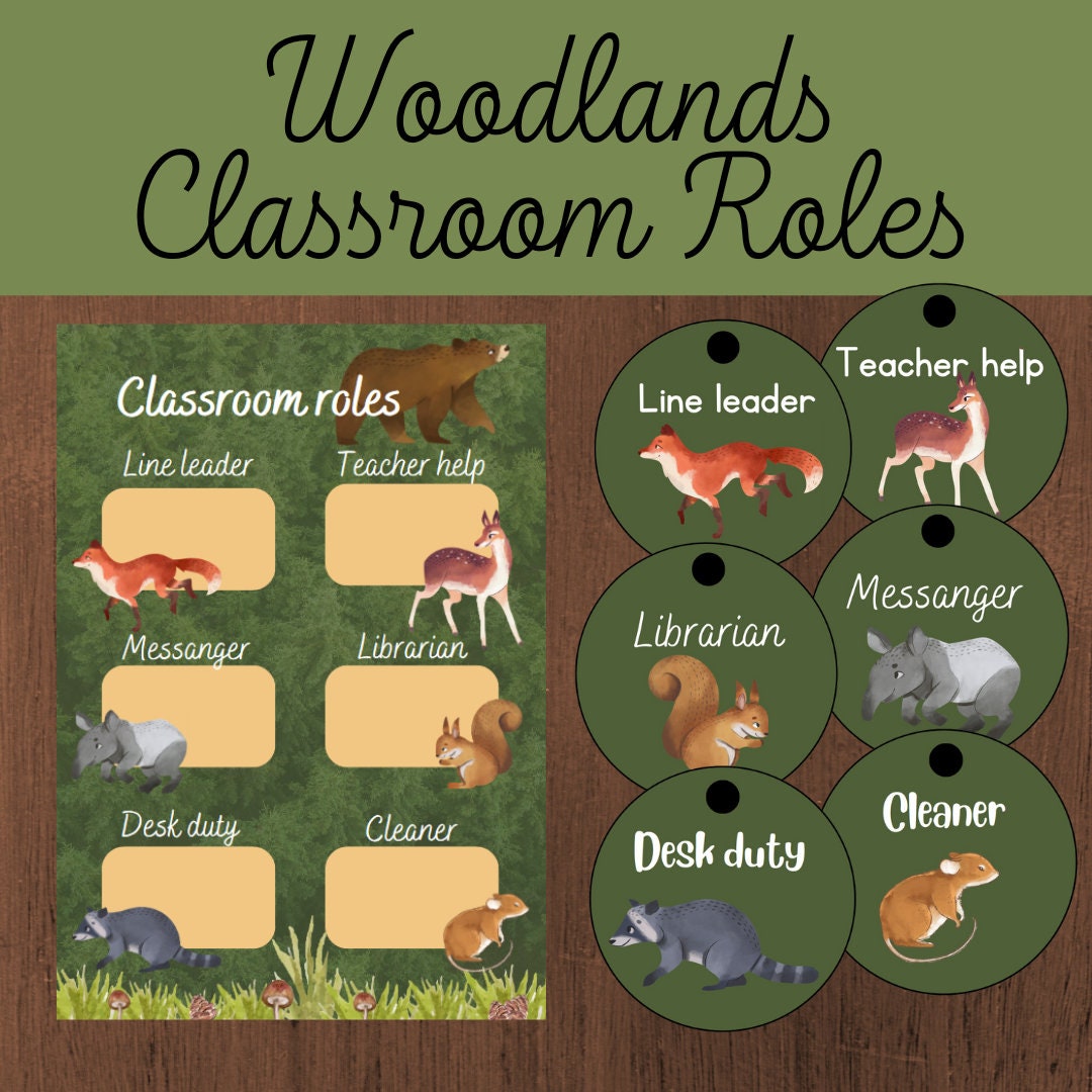 Woodlands Classroom Roles and Role Tags - Etsy