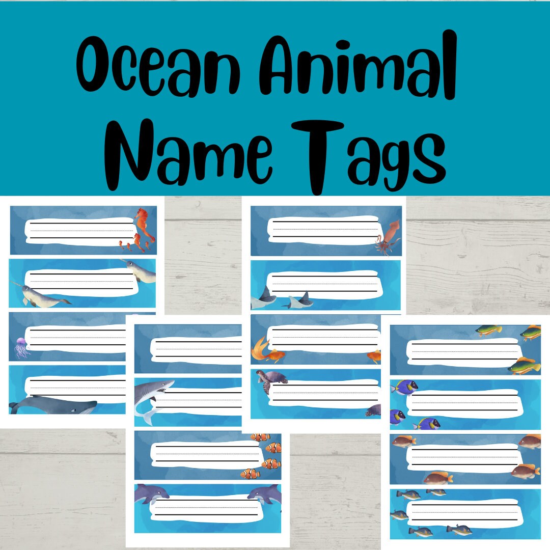 Ocean Animals Classroom Name Tags - Etsy