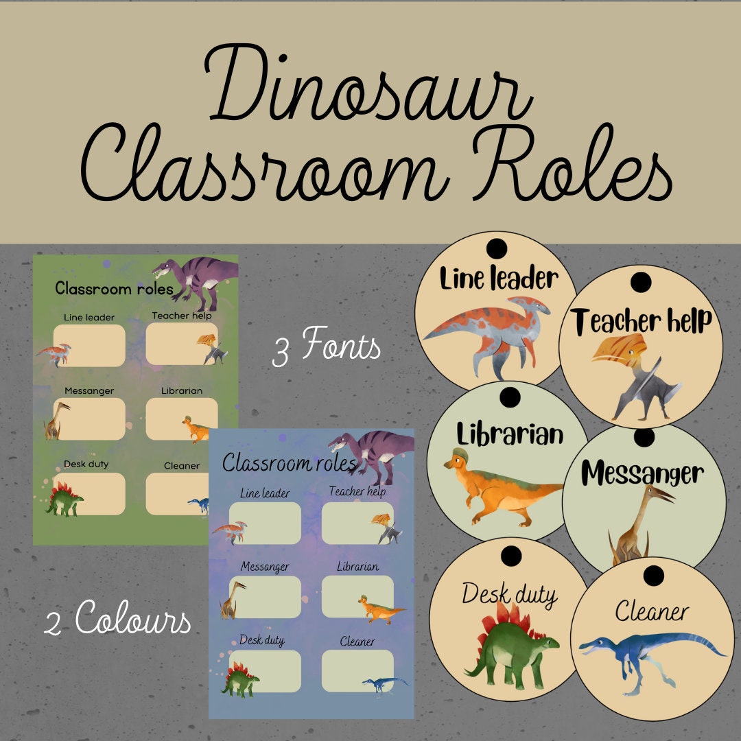 Dinosaur Classroom Roles - Etsy
