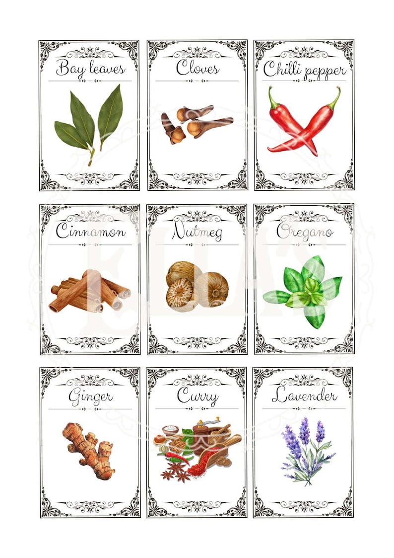 Spice Jar Labels - Etsy