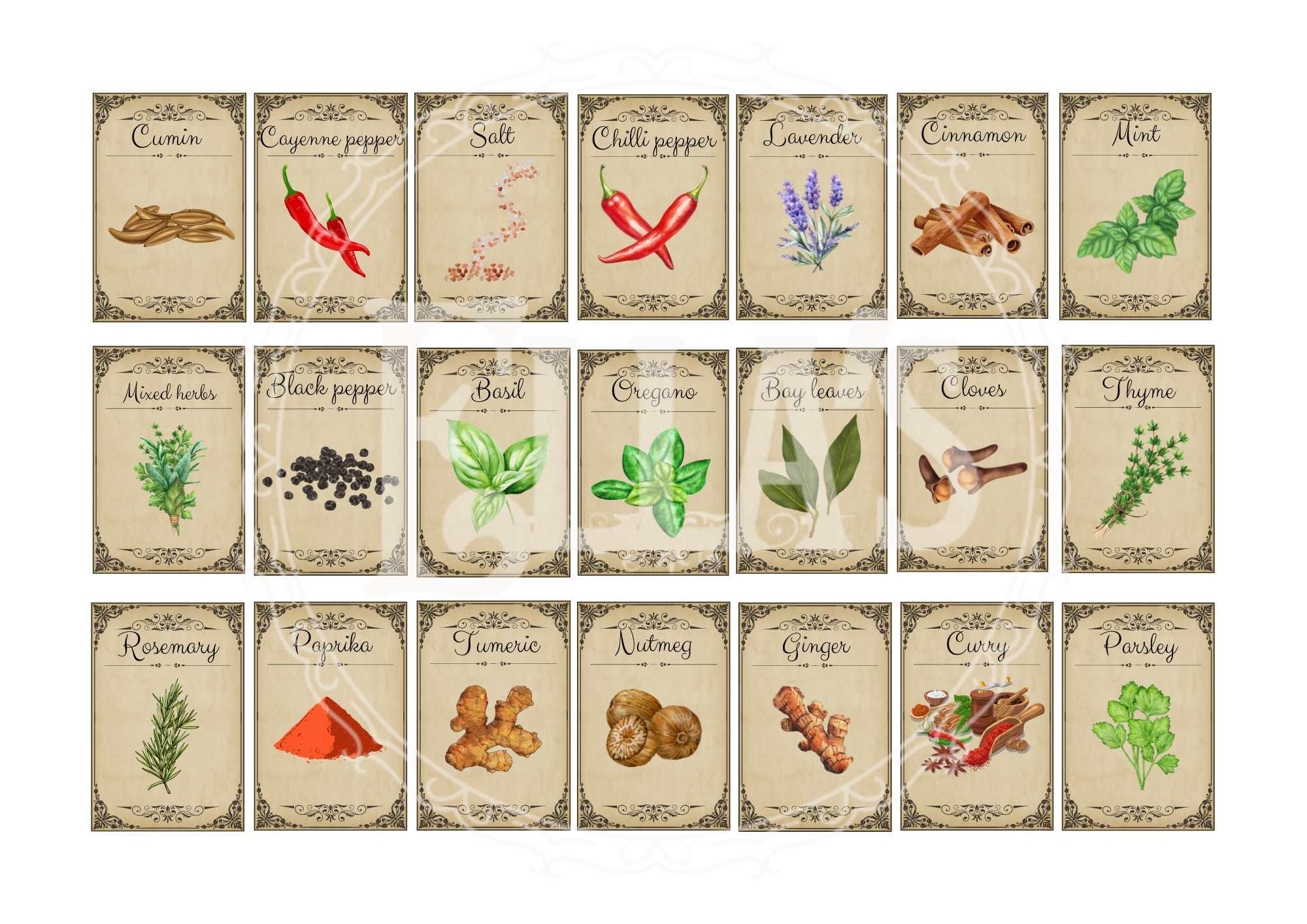 Spice Jar Labels - Etsy
