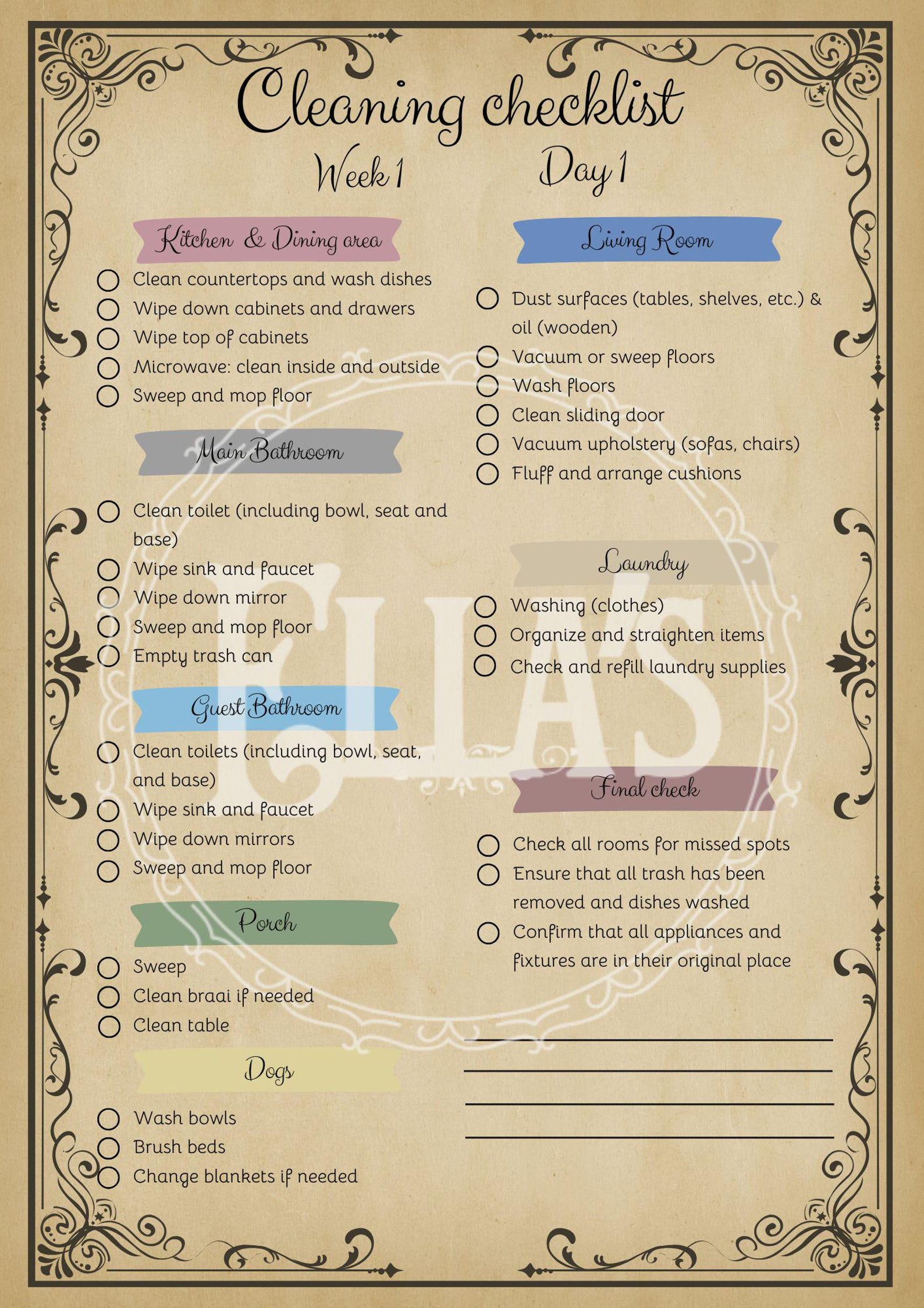 2-week Cleaning Schedule - Etsy