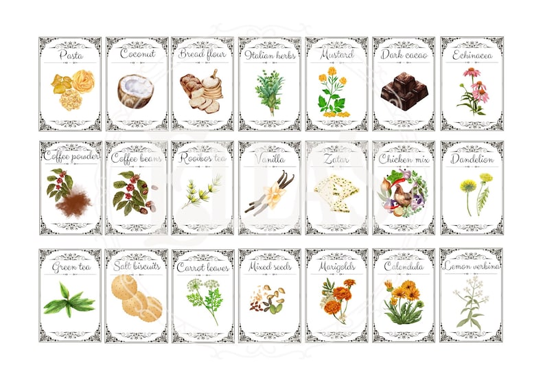 Spice Jar Labels - Etsy