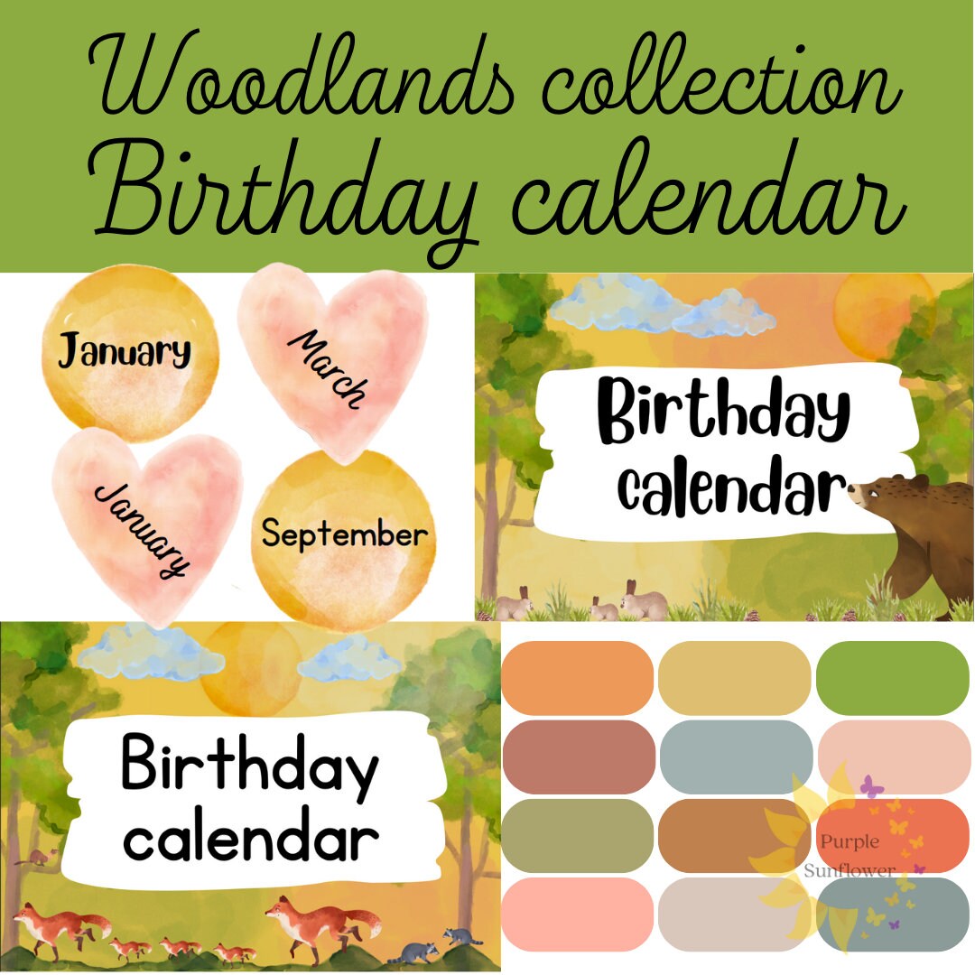 Woodlands Birthday Calendar - Etsy