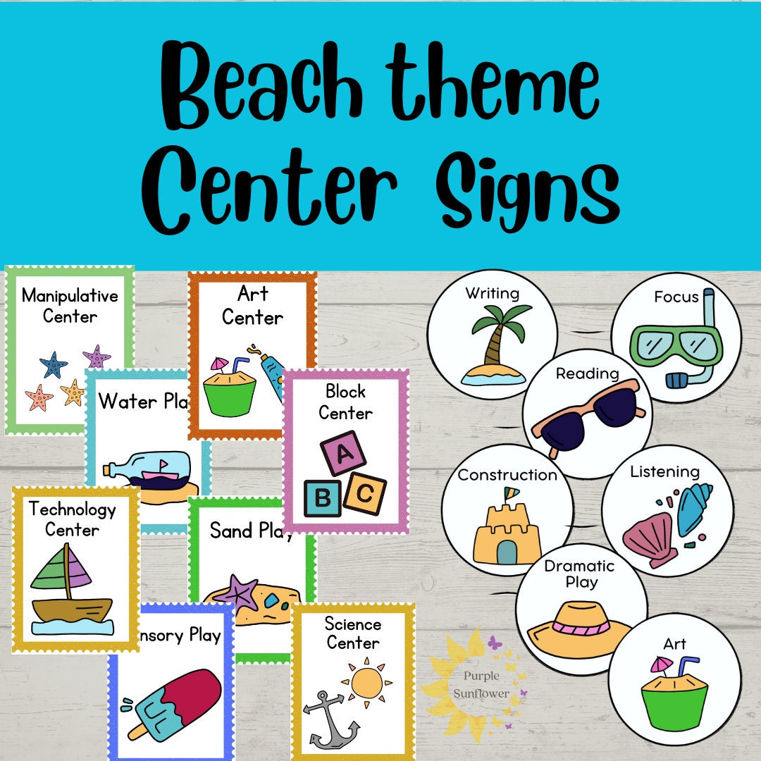 Beach Theme Center Signs - Etsy