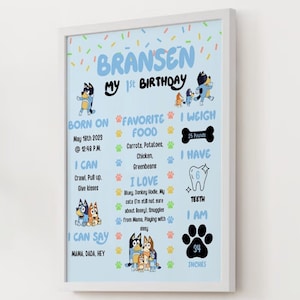 Bluey 1st Birthday Poster - Etsy