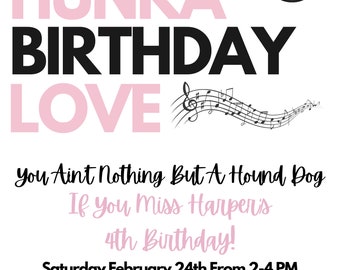 Elvis Presley Invitation Elvis Presley Birthday Invitation Elvis ...