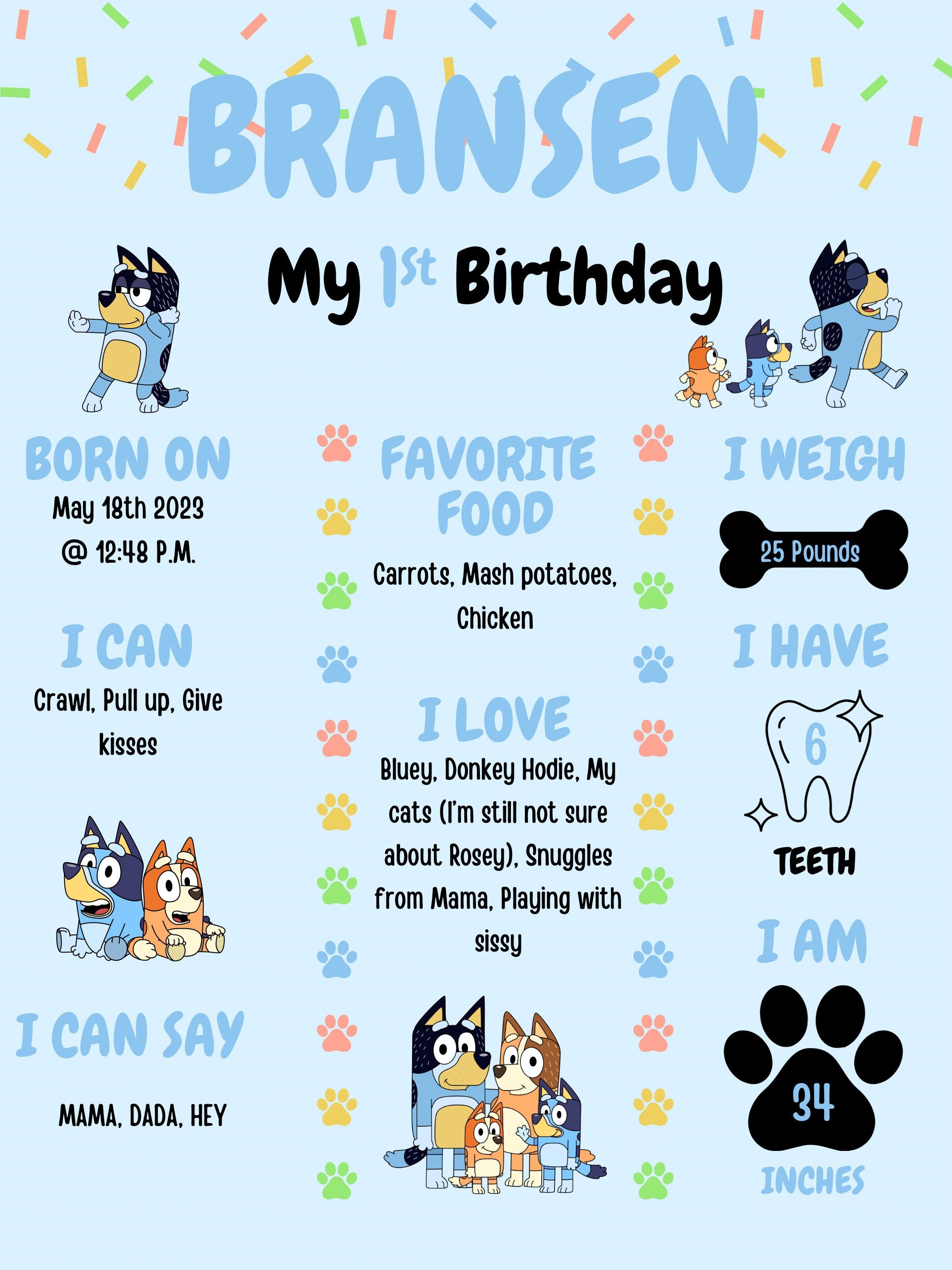 Bluey 1st Birthday Poster - Etsy