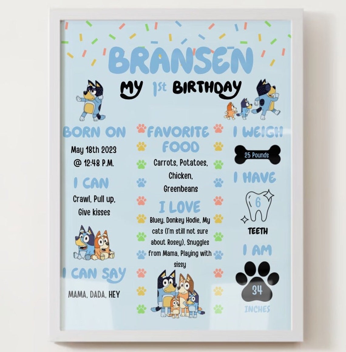 Bluey 1st Birthday Poster - Etsy