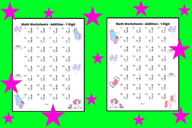 Math Worksheets Addition, 1920 Additions Single and Double Digit, Math ...