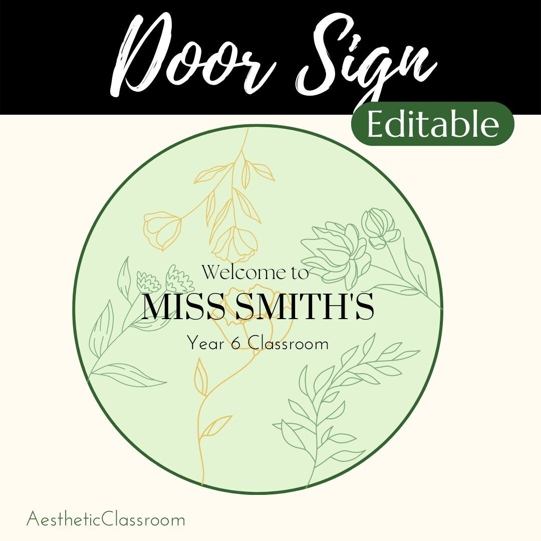 Classroom Door Sign / Plant Rustic Classroom Decor / Editable - Etsy