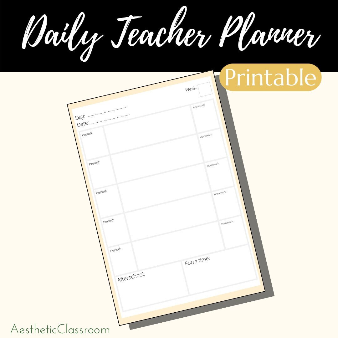 Daily Teacher Planner / Aestheticclassroom - Etsy