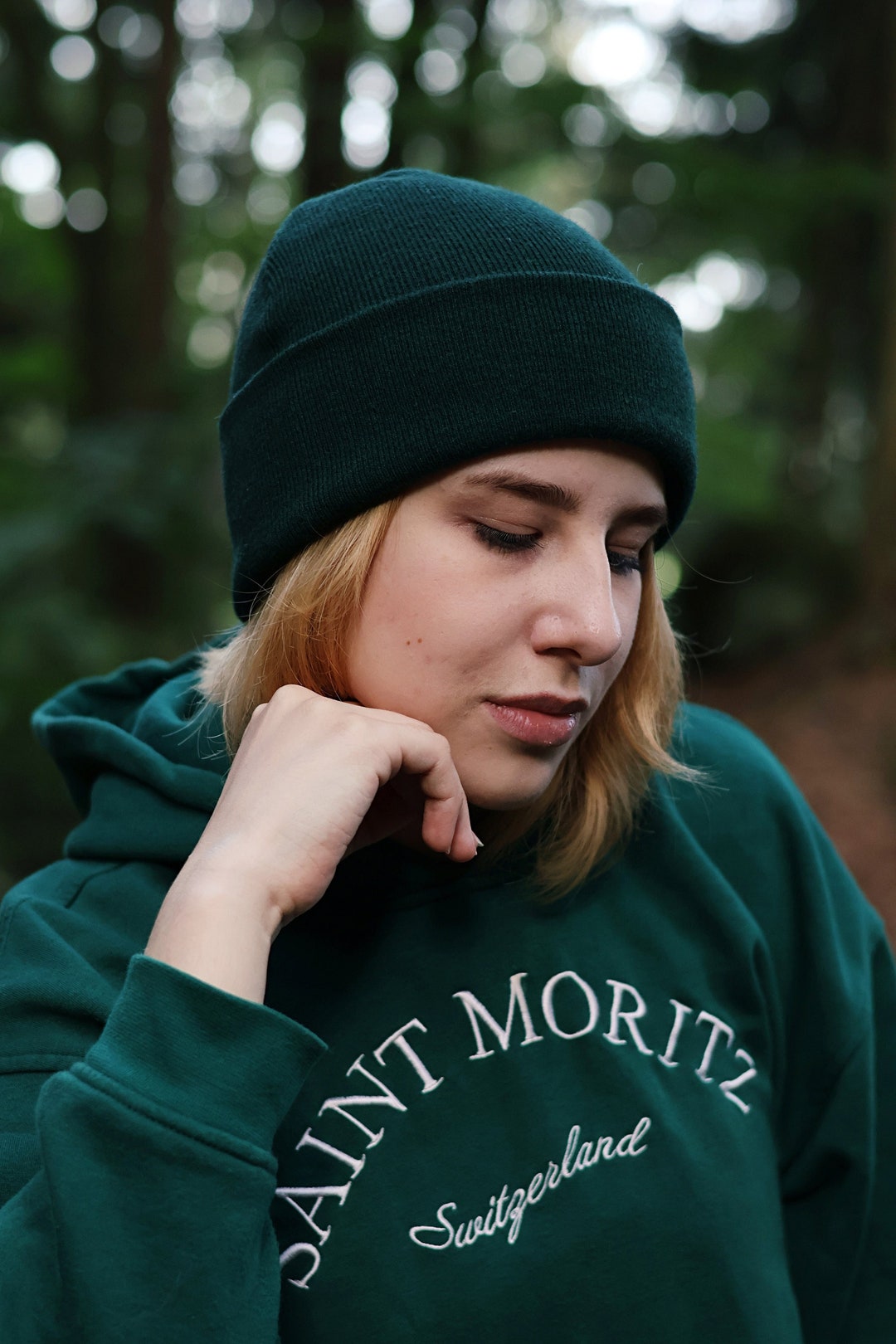 Forest Green 100% Merino Wool Beanie | Sustainable Wool Beanie | Unisex ...