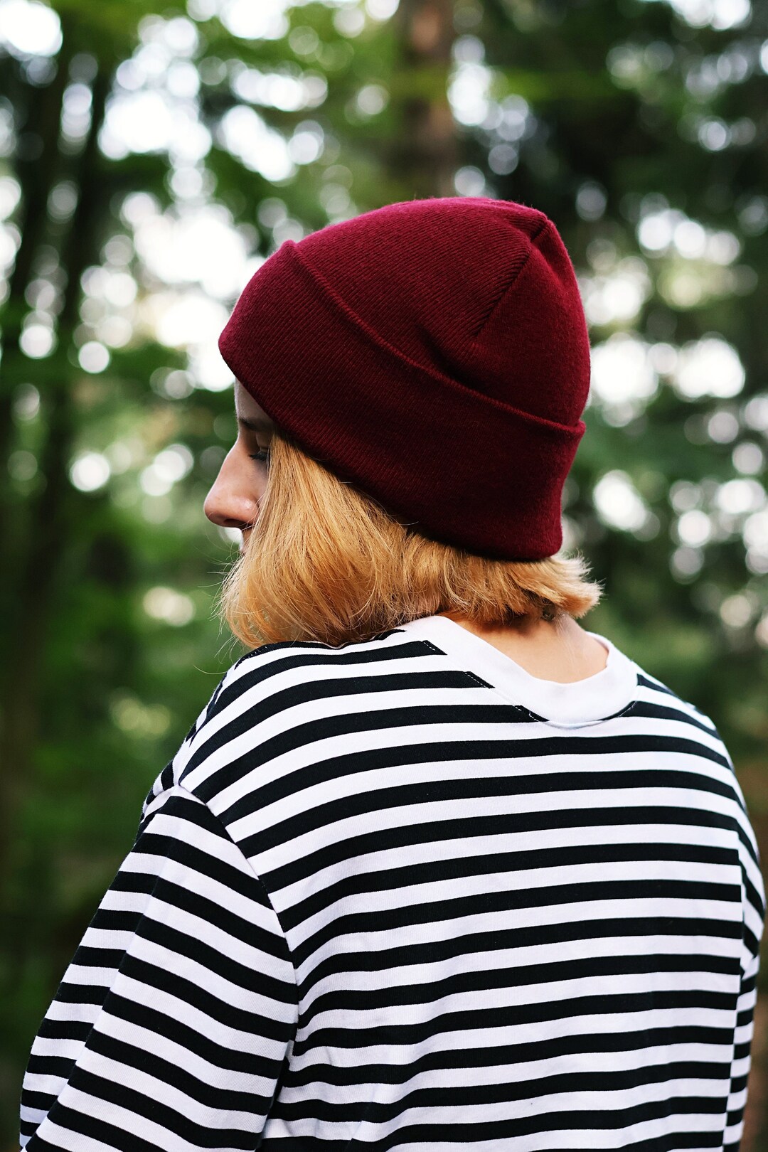 Burgundy 100% Extra-fine Merino Wool Beanie | Sustainable Wool Beanie ...