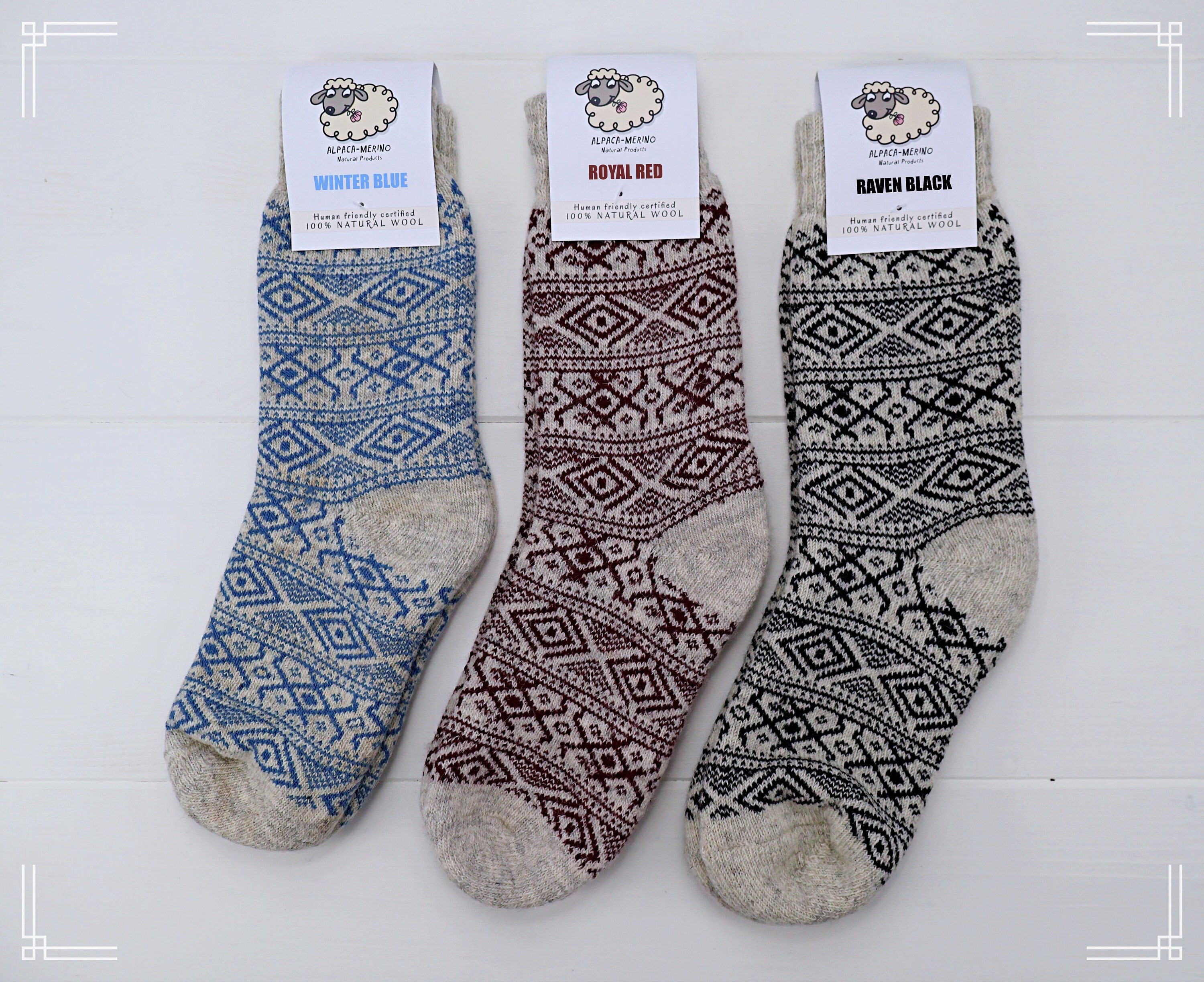 Traditional Scandinavian Wool Socks Unisex Thermal Wool Socks Men Socks ...