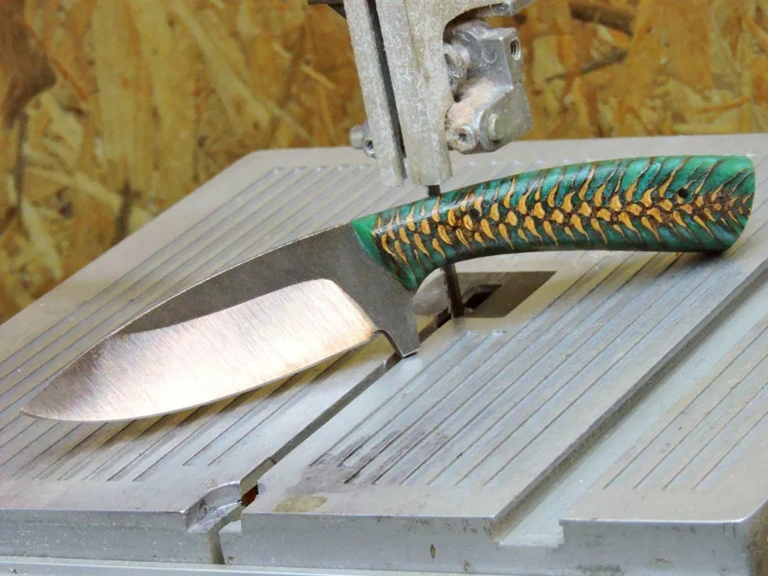Bushcraft Model "langusta" Pinecone Resin Handmade Knife Knifemaking - Etsy