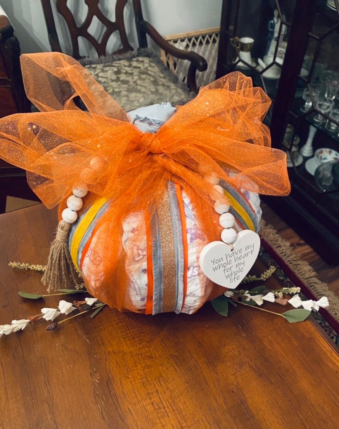 Pumpkin Customized Diaper Cake- Made to Order - Etsy