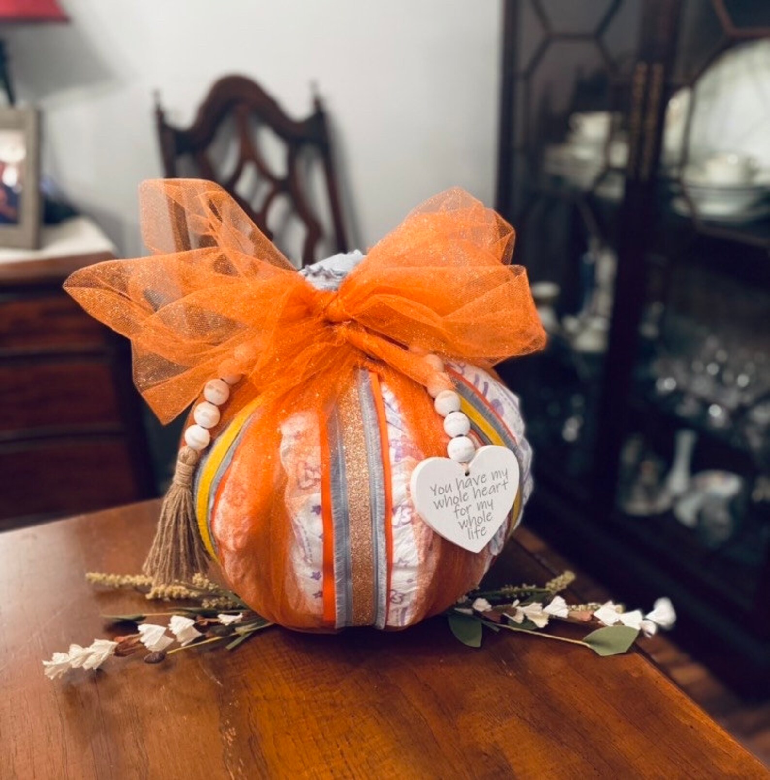 Pumpkin Customized Diaper Cake- Made to Order - Etsy