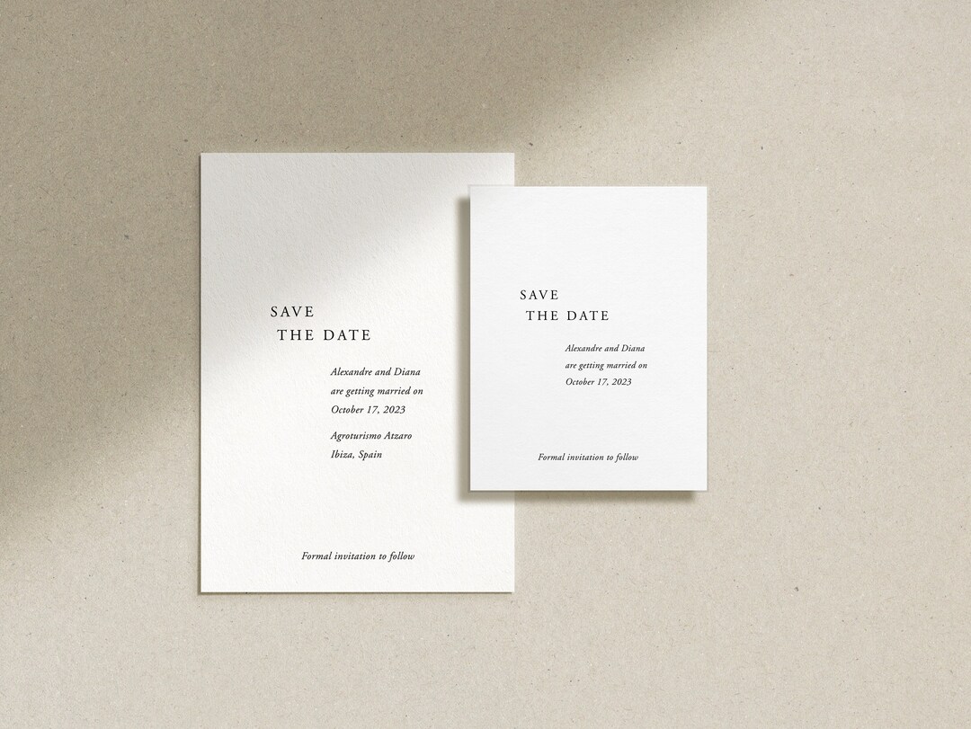 Classic Save the Date Card Template, Minimalist, Editable Save Our Date ...