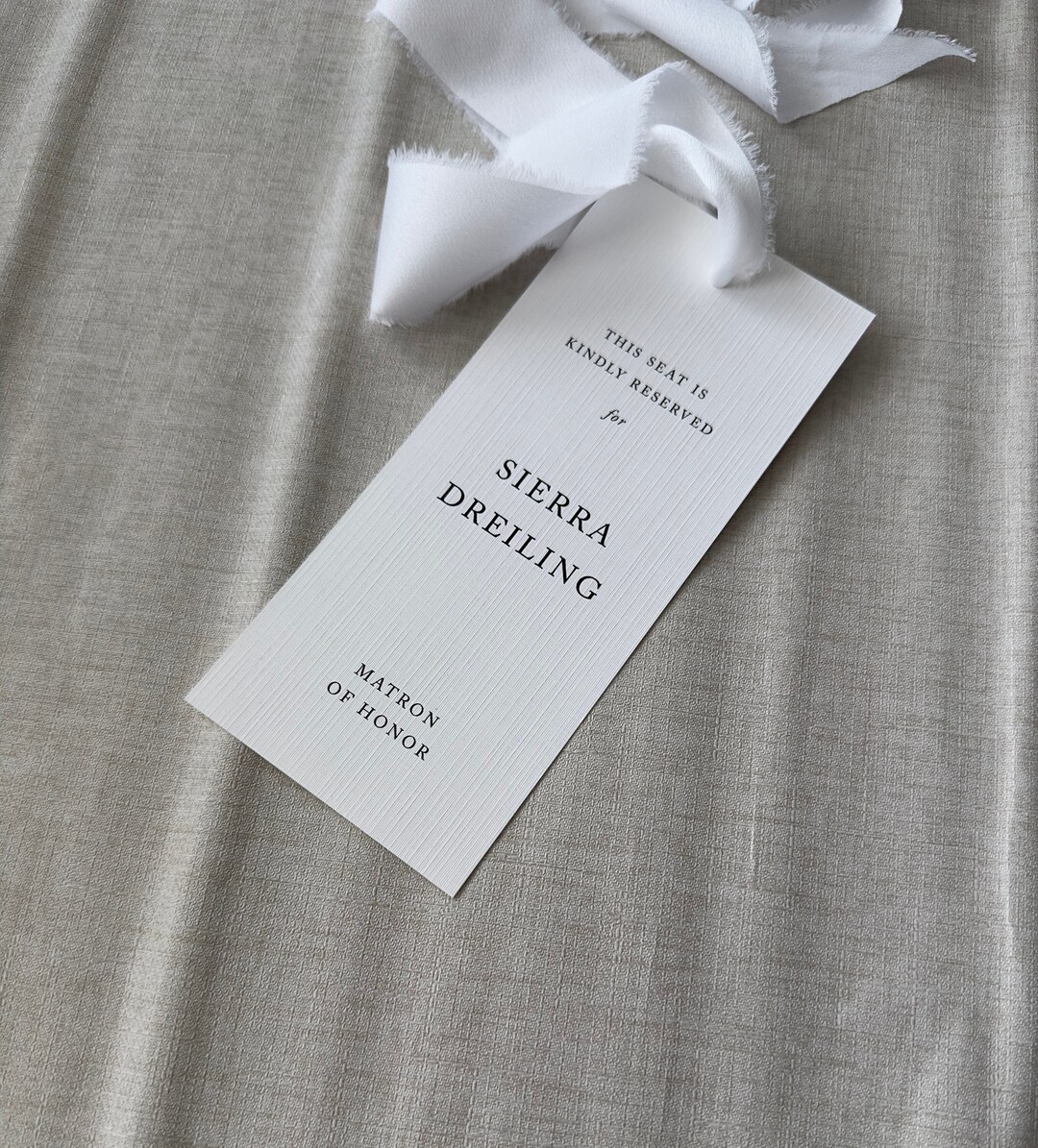 PRINTED Elegant Printed Reserved Seating Tags, Minimalist Wedding Chair ...