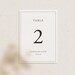 Minimalist Classic Table Card Template Wedding Table Number - Etsy