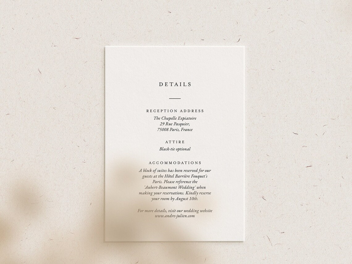 Minimalist Classic Details Card Template, Simple Modern, Basic ...