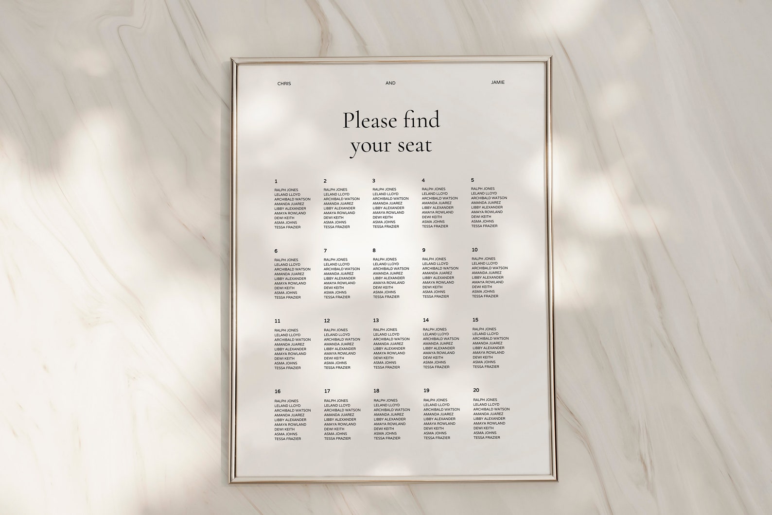 Modern Wedding Seating Chart Template Minimalist Seating Plan - Etsy