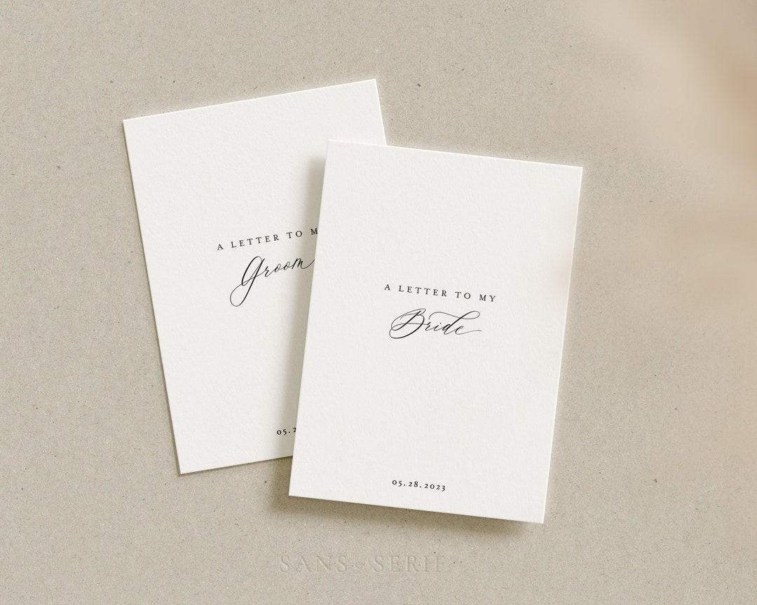 A Letter to My Bride/groom, Wedding Cards, Script Collection - Etsy