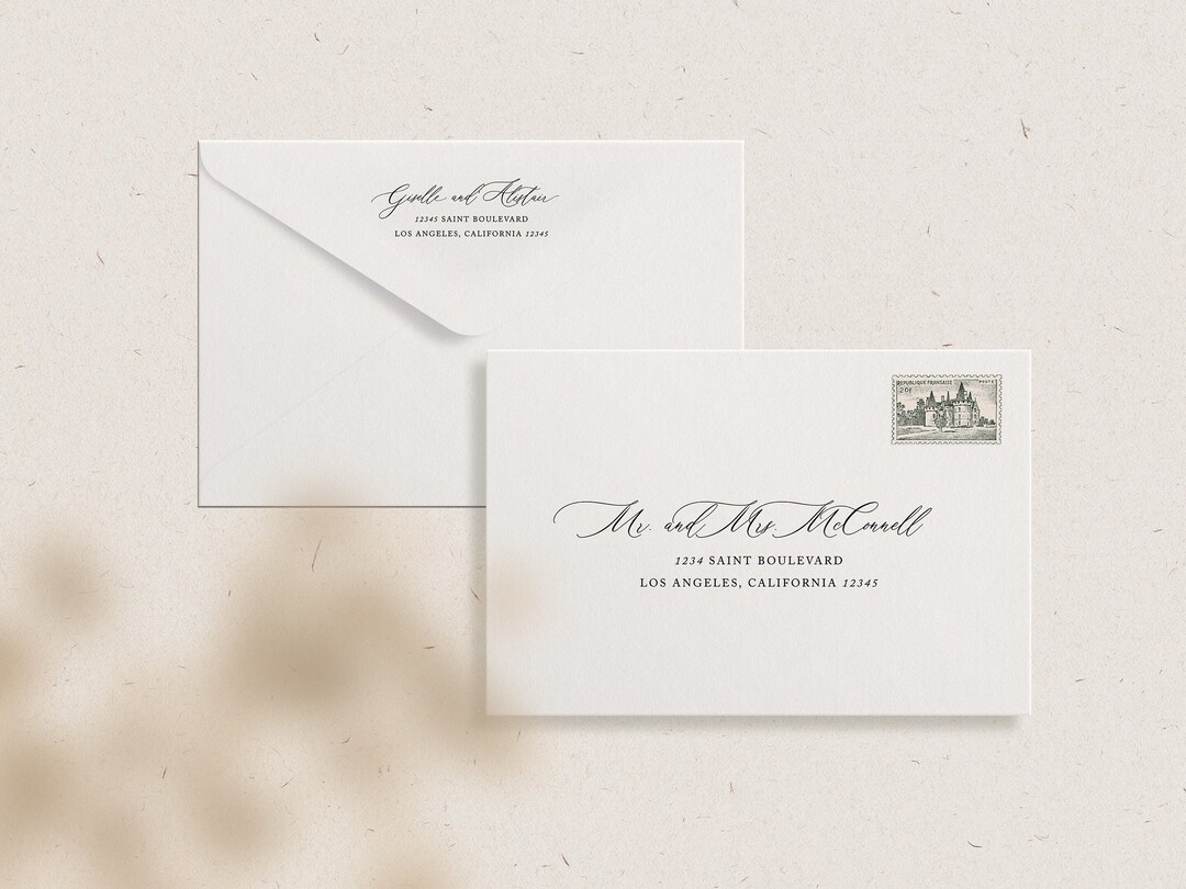 Classic Envelope Address Template, Elegant Script, Templett Instant ...