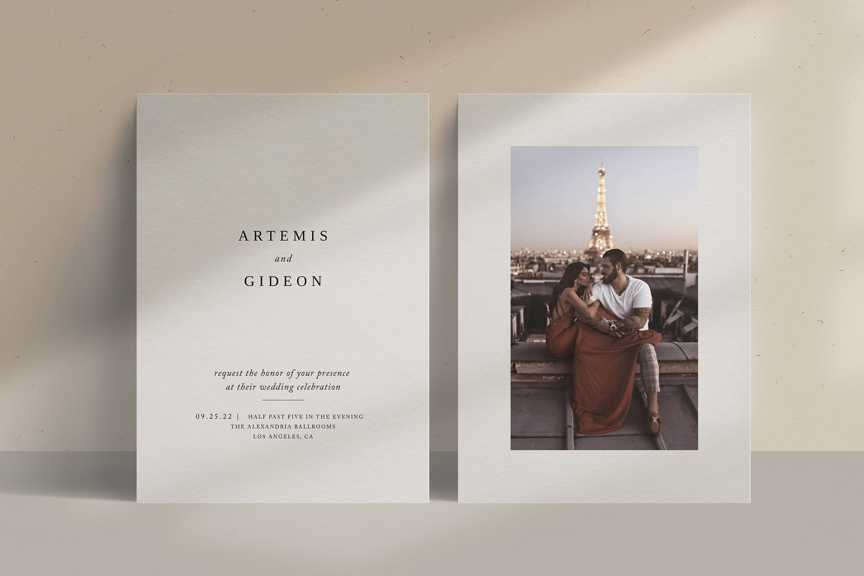 Minimalist Classic Wedding Invitation Simple Modern Basic - Etsy