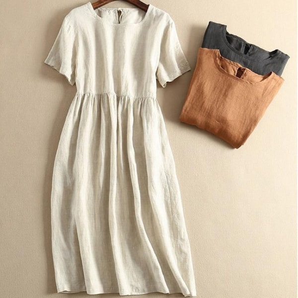 Linen Maxi Dress - Etsy