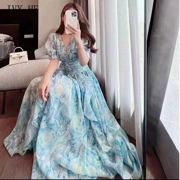 Starry Night Van Gogh Dress - Etsy