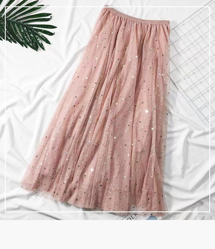 5 Colorscelestial Long Tulle Skirt Star Moon Embellished - Etsy